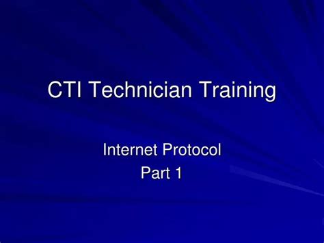 PPT CTI Technician Training PowerPoint Presentation Free Download ID