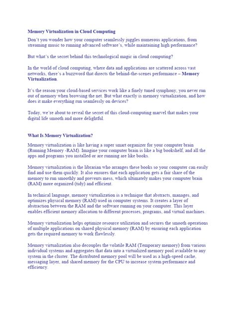 Memory Virtualization Pdf Cloud Computing Virtualization