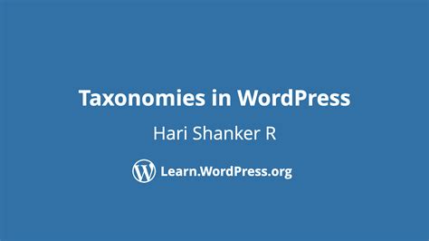 Wordpress Taxonomies Learn Wordpress