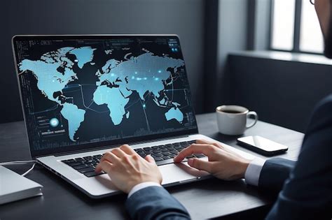 Network Security System Personal Data Information On Laptopinformation And Cyber Security