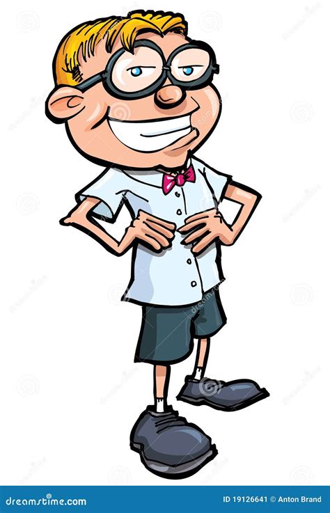Cartoon Nerd With Glasses Stock Image Image 19126641