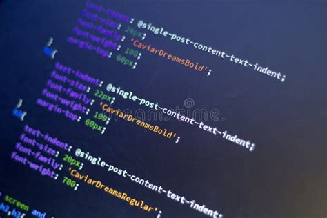 Web Development Code Cssless Styles Preprocessor Script Lines Stock
