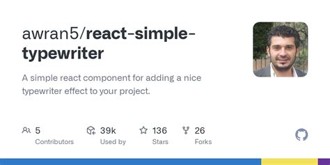 Github Awran5react Simple Typewriter A Simple React Component For Adding A Nice Typewriter