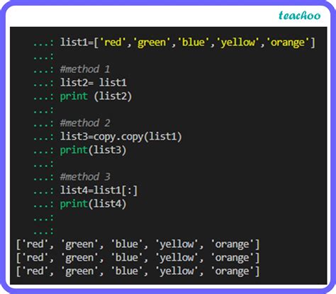 Lists Class 11 Write A Program To Demonstrate Three Different Ways