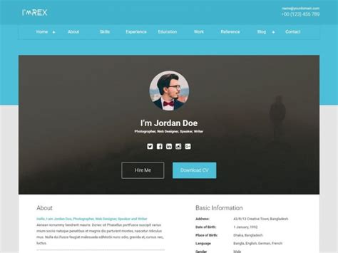 30 Professional Html And Css Resume Templates For Free Download And Premium Super Dev Resources
