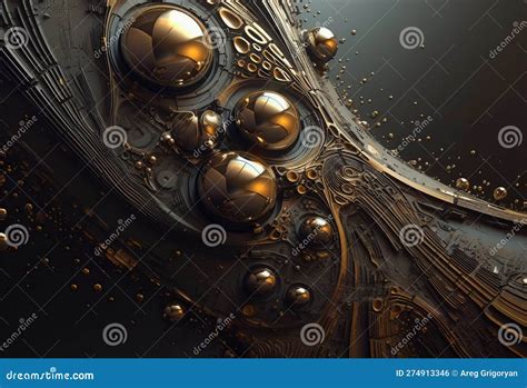 Metal Abstract Structure From Waves Particles Fluids And Spheres Royalty Free Illustration