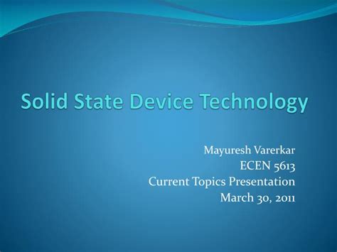 PPT Solid State Device Technology PowerPoint Presentation Free Download ID 2385529