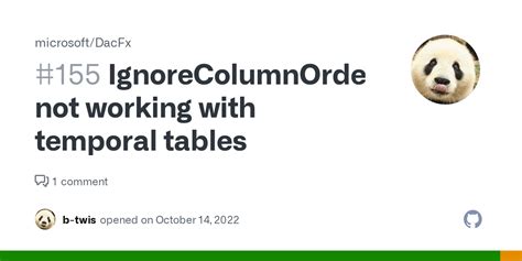 IgnoreColumnOrder Not Working With Temporal Tables Issue 155