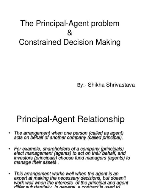 The Principal Agent Problem Pdf