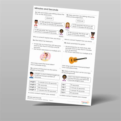 Year 3 Minutes And Seconds Reasoning And Problem Solving 2 Resource Classroom Secrets