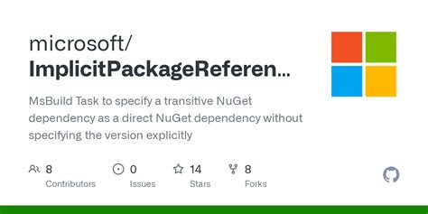 GitHub Microsoft ImplicitPackageReference MsBuild Task To Specify A