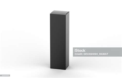 고립 된 흰색 배경에 키가 큰 검은 색 종이 상자 모형 템플릿 디자인 프리젠 테이션 3d 그림에 대한 준비 0명에 대한 스톡 사진 및 기타 이미지 Istock