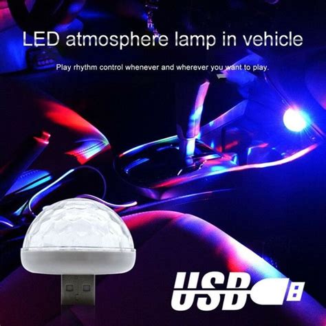 หลอดไฟ Led มีสีสันขนาดเล็กดีเจ Rgb ไฟภายในรถ Usb สร้างบรรยากาศโคมไฟสร้างบรรยากาศปาร์ตี้ควบคุม