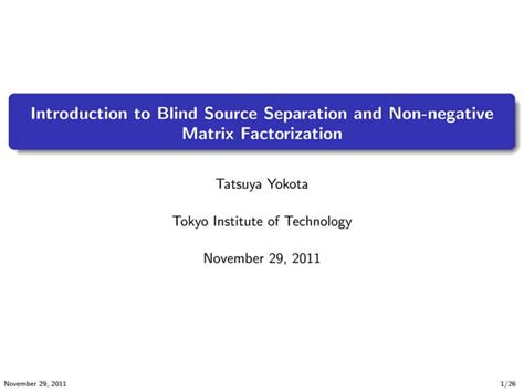 Nonnegative Matrix Factorization Ppt
