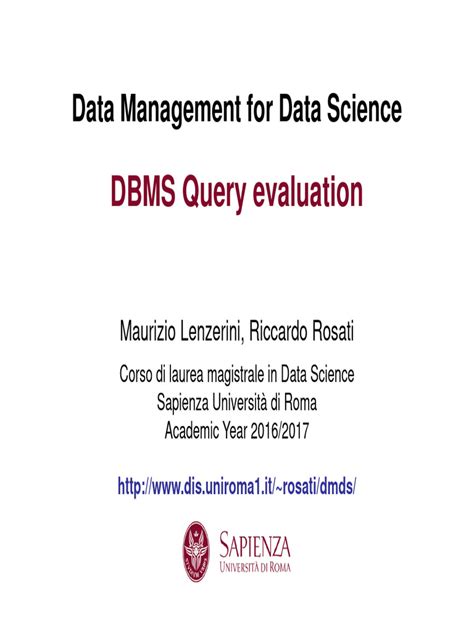 Dbms Query Evaluation Pdf Relational Model Database Index