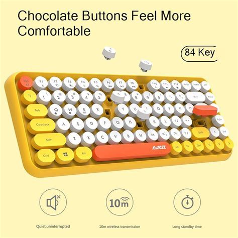 Wireless Bluetooth Keyboard Round Keys Digital Zakka