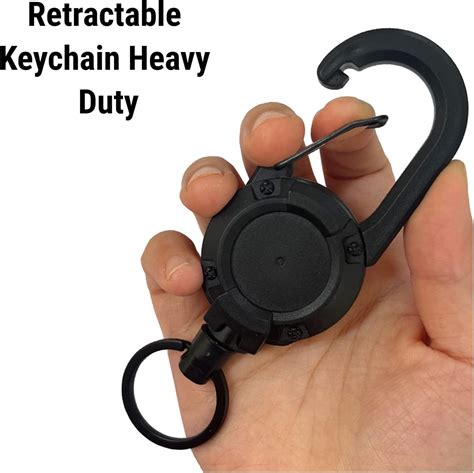 Outdoor Automatic Retractable Wire Rope Keychain Heavy Duty Anti Theft Tactical Keyholder For