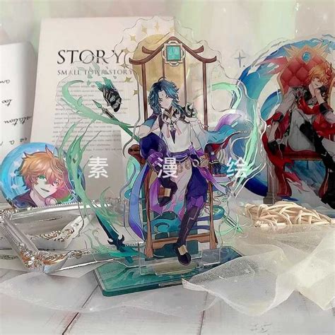 Game Genshin Impact Xiao Theme Acrylic Cartoon Stand Figure Model Plate