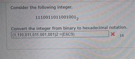 Consider The Following Integer 111012 Represent The