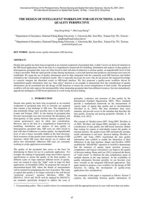 PDF The Design Of Intelligent Workflow For GIS Functions A Data Quality Perspective