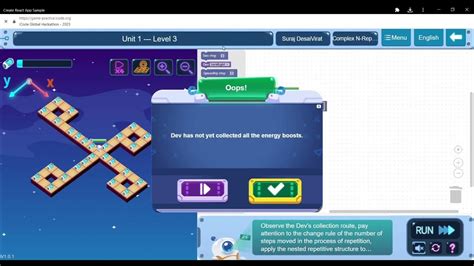 Icode Hackathon Unit 1 Level 3 Using Complex Nested Repeat Youtube