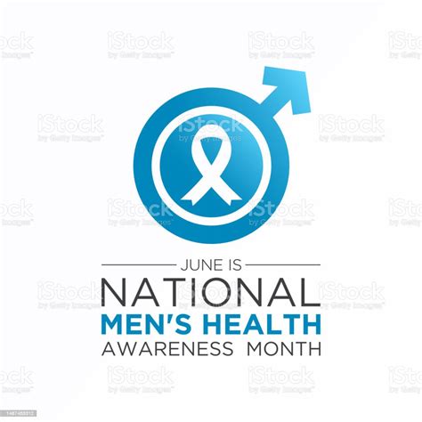 남성 건강의 달은 매년 6 월에 관찰됩니다 6월은 전국 남성 건강 인식의 달입니다 배너 인사말 카드 배경이 있는 포스터를 위한 벡터 템플릿입니다 벡터 그림입니다