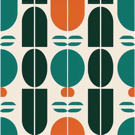 Modern Geometric Burnt Orange And Blue Pattern Design Seamless Pattern Playground