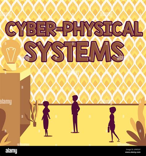 Sign Displaying Cyber Physical Systems Internet Concept Mechanism Controlled By Computerbased