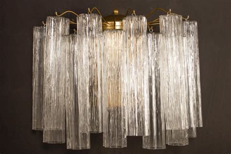Pair Of Murano Glass Tronchi Sconces 1970s For Sale At 1stdibs