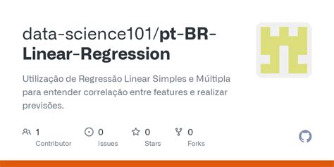 GitHub data science pt BR Linear Regression Utilização de Regressão Linear Simples e