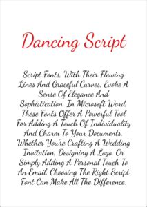 Microsoft Word Script Fonts