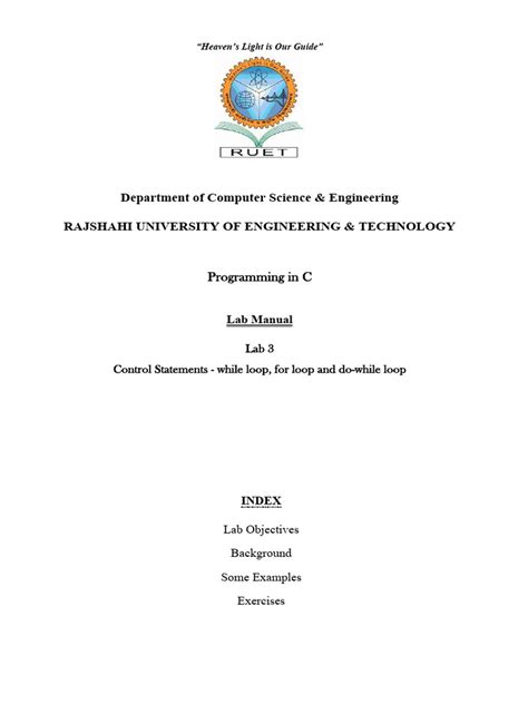 Lab Manual 3 Control Statements Pdf Control Flow Computing
