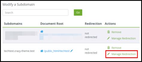 how to redirect a subdomain to another page