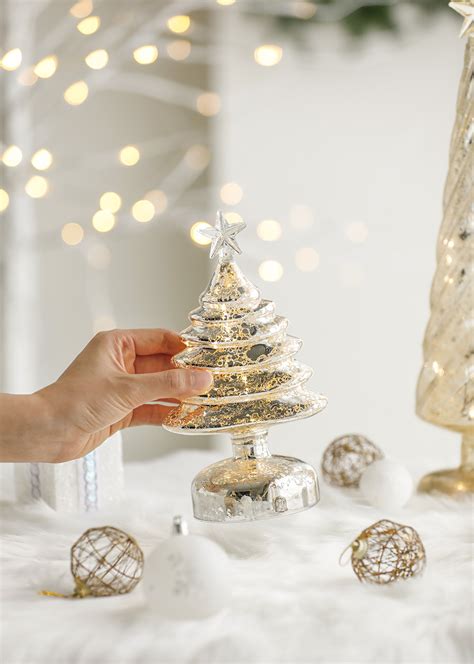 샴페인 Led 글라스 북유럽 미니 크리스마스 오브제 트리 오너먼트 장식 소품 무드등 조명