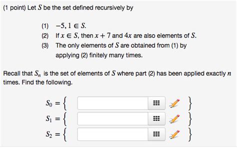 Solved Let S Be The Set Defined Recursively By 5 1 Chegg