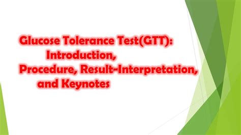 Glucose Tolerance Test Gtt Introduction Procedure Result Int