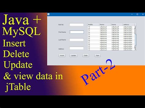 Java And MySQL How To Insert Update Delete And Display Data In JTable Part With Source