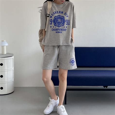 19써니 여름트레이닝세트 웨스트 반팔 반바지 츄리닝 세트