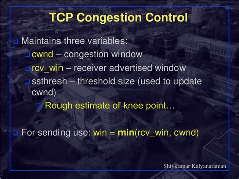 Ppt Tcp Congestion Control And Common Aqm Schemes Quick Revision