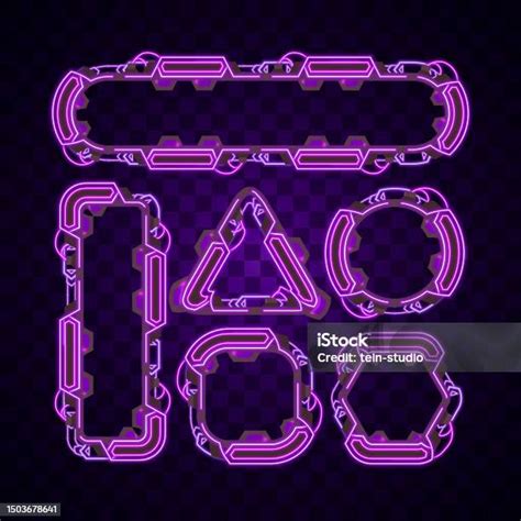 네온 빛 빛 빛 빛나는 반짝이는 배경 벡터 테두리 프레임 테두리 기호 네온 사인 게임 게임 기술 기술 현대 미래 추상 공백 공간
