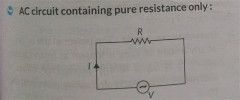 AC Circuit Containing Pure Resistance Only Filo