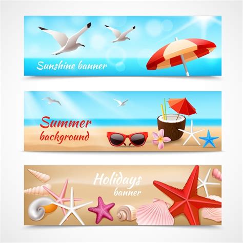 Free Vector Summer Holidays Banner