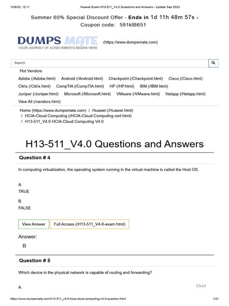 Huawei Exam H13 511 V40 Questions And Answers Update Sep 2023 3