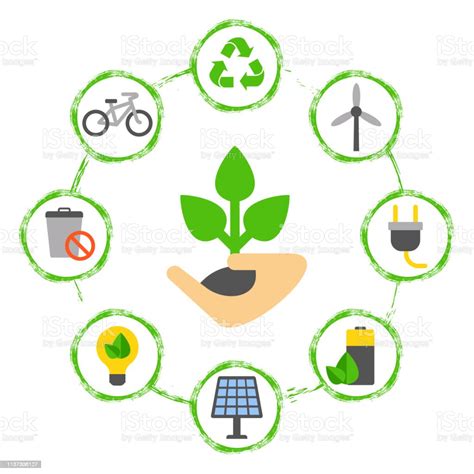 개요 에코 아이콘의 집합입니다 흰색 배경에 고립 된 평면 벡터 아이콘입니다 0명에 대한 스톡 벡터 아트 및 기타 이미지 0명 Syngas 감소 Istock