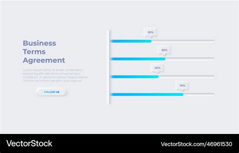 Horizontal Bar Graph Light Neumorphic Infographic Vector Image