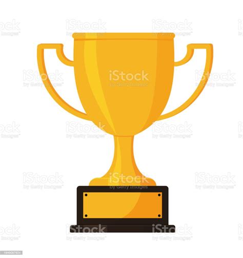 우승자의 트로피 아이콘 황금 트로피 벡터는 스포츠 이벤트에서 승리의 상징입니다 3차원 형태에 대한 스톡 벡터 아트 및 기타