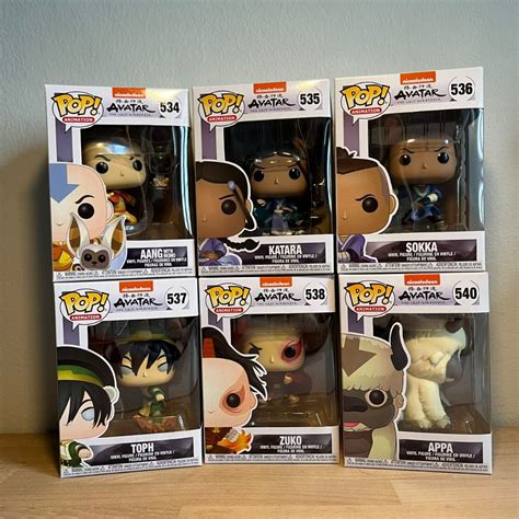 Funko Pop Avatar The Last Airbender Aang Katara Sokka Toph Zuko