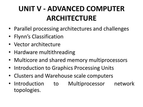 Unit 5 Advanced Computer Architecture Ppt