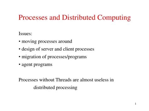 Ppt Processes And Distributed Computing Powerpoint Presentation Free
