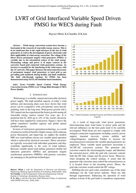 Pdf Lvrt Of Grid Interfaced Variable Speed Driven Pmsg For Wecs
